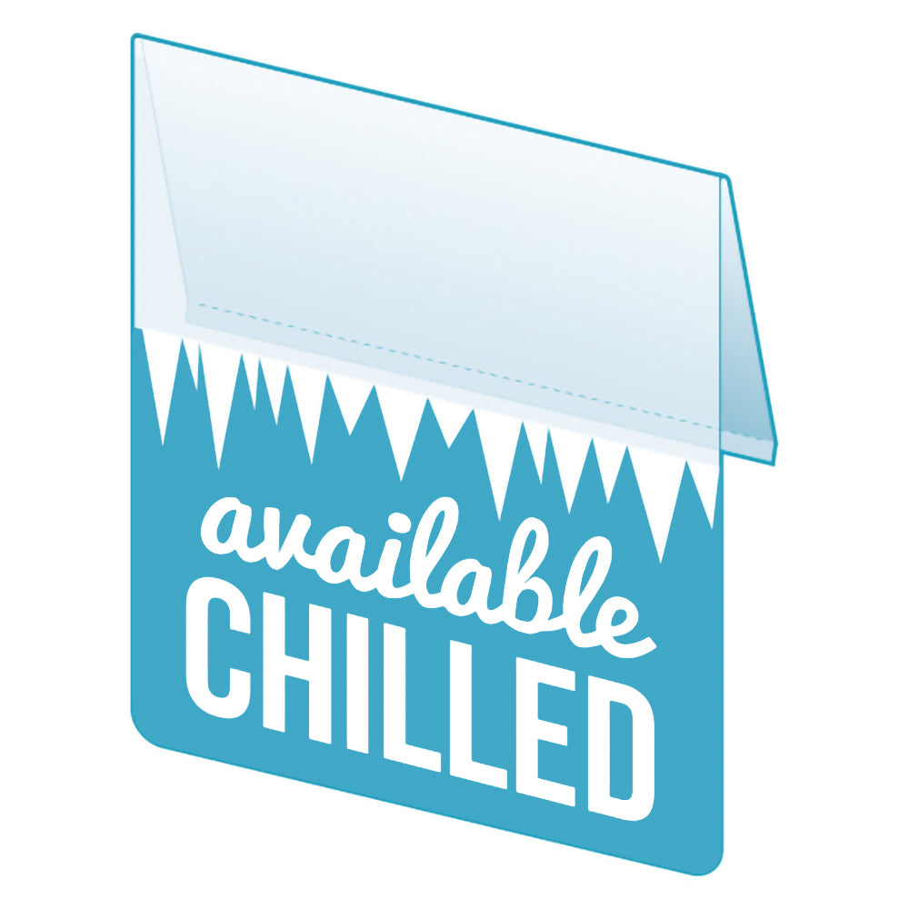 "Available Chilled" Bib ClearVision® ShelfTalkers™, kostklip – kostklip®