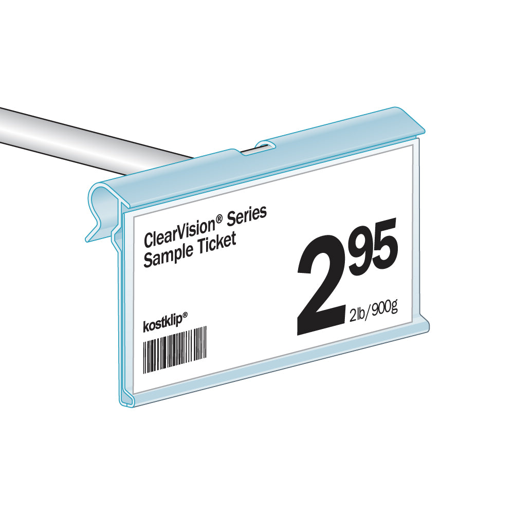 ClearVision® T-Wire, Swing-Up Label Holder, kostklip – kostklip®